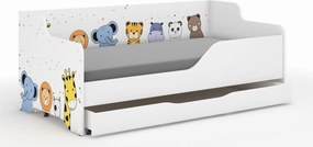 Wooden Toys Dětská postel LILU 160x80 MINI ZOO – sada