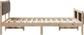 Rám postele Hnědá a taupe 140 x 190 cm Masivní borovicové dřevo 3394326