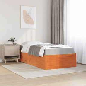 Postel s matrací voskově hnědá 90 x 200 cm masivní borovice 3281945