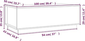 vidaXL Konferenční stolek 100x50x35 cm masivní borové dřevo [813422] Barva: Černá