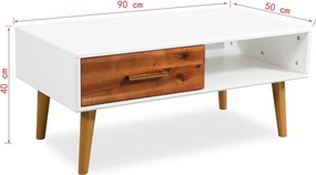 vidaXL Konferenční stolek masivní akáciové dřevo 90 x 50 x 40 cm [245736]