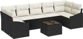 Set pohovek 8 ks Černá a krémová polyratan 3355306