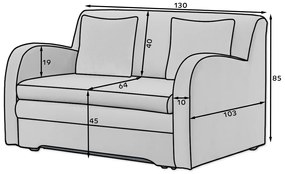 Eltap Rozkládací pohovka Ario Materiál a barva potahu: Nube 40, Nube 40 - modrá