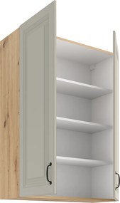 STILO ac | horní skříňka 80 G-108 2F s policemi | 80 cm | EXTRA VYSOKÁ | artisan/světle šedá