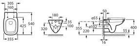 Roca Debba WC závěsné Rimless A34699L000