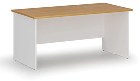 Kancelářský psací stůl rovný PRIMO WHITE, 1600 x 800 mm, bílá/buk