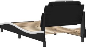 Rám postele Viana bez matrace černý a bílý 100 x 200 cm umělá kůže 3208080
