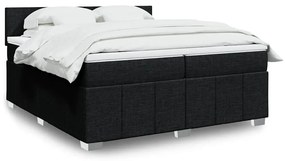 Box spring postel s matrací černá 200x200 cm textil 3287170