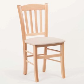Stima Židle PAMELA s čalouněným sedákem Odstín: Buk, Látky: LUX béžová 25