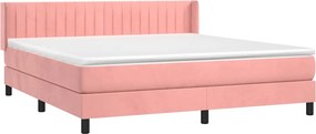 Box spring postel s matrací růžová 180x200 cm samet 3131098