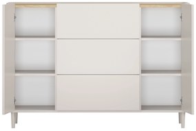 Komoda Elivo 150 cm na nožkách - kašmírová / dub olejovaný