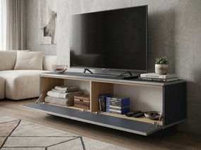 TV stolek ALVIN 135 cm, antracit/stříbrná