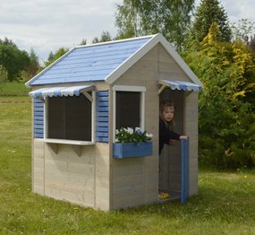 Dětský dřevěný zahradní domeček Maritine House - modrý (Zahradní domeček pro děti)