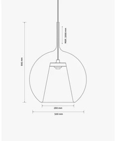 Závěsné svítidlo ELEMENT EASY SPACE SPHERE YOURDESIGN, dub / černá YOURDESIGN EL-SPA-E27-SD-C