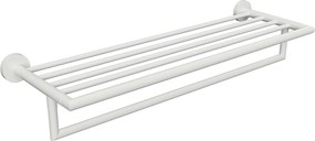 Sapho X-Round - Polička s držákem ručníků, délka 55 cm, bílá XR421W