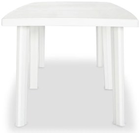 Zahradní stůl bílý 210 x 96 x 72 cm plast - Default Title