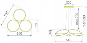 Toolight Moderní stropní svítidlo LED + PILOT APP795-CP Flat Chrome