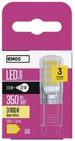 Emos lighting LED žárovka Classic JC / G9 / 2,5 W (32 W) / 350 lm / teplá bílá 1525736209