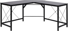HOMCOM Počítačový Stolek Rohový Stolek L-Shape MDF Černý 150 x 150 x 76 cm | Aosom