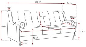 Sedací sestava PLATON | 3+1+1 | rozkládací + úložný prostor | VÝBĚR TKANINY a NOŽIČEK