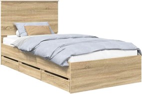 Rám postele s čelo Sonoma dub 100 x 200 cm Inženýrské dřevo 3411147