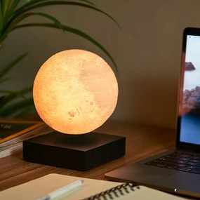 Černá stolní levitující lampa ve tvaru Měsíce Gingko Moon