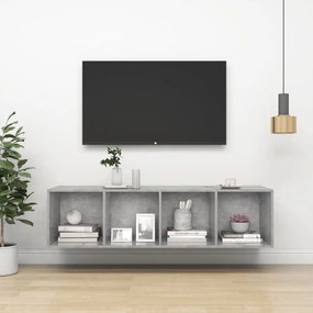 vidaXL Marketos Nástěnná TV skříňka betonově šedá 37 x 37 x 142,5cm dřevotříska