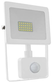 ACA Lighting LED venkovní reflektor Q 20W/230V/4000K/1700Lm/110°/IP66, pohybový senzor, bílý