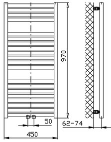 Aqualine 450 x 970 mm DT456T