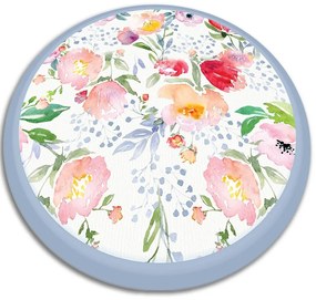 Módní kulatý vinylový koberec Akvarel květiny