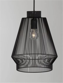Nova Luce Závěsné svítidlo BREDO černý hliník černý kabel E27 1x12W