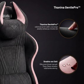 Látková herní židle černo-růžová Diablo X-Horn 2.0 Akira Pink Normal