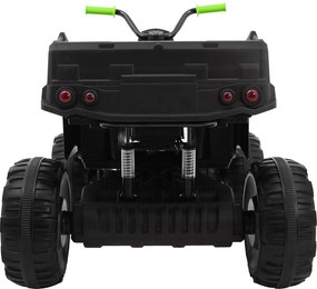 Ramiz Dětská čtyřkolka XL ATV 2,4 GHz na baterie černo-zelená na dálkové ovládání + pohon 4x4 + nosič zavazadel + pomalý start + EVA + LED a zvuky
