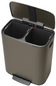 Brabantia BO pedálový koš 2x30L platinová