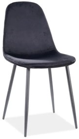 Jídelní čalouněná židle FOKS VELVET černá/černá