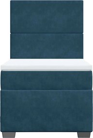 Box spring postel s matrací modrá 80 x 200 cm samet 3293060