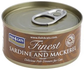 FISH4CATS Konzerva pro kočky Finest sardinka s makrelou 70 g