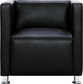 Hranaté křeslo černé umělá kůže 240068