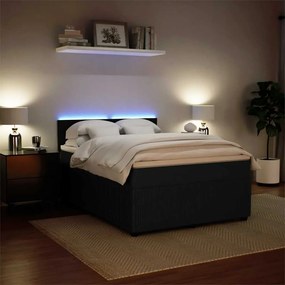 Box spring postel s matrací černá 140x200 cm samet 3290060