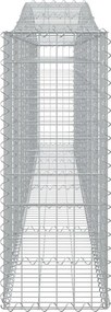 Klenuté gabionové koše 4 ks 400x30x80/100 cm pozinkované železo 3145815