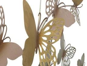 Mauro Ferretti Nástěnný panel Gold and Pink Butterflies 132X3,5X95,5 cm