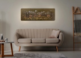 Li-Go "Chata v horách" světelný obraz 230V 120x40cm provedení povrchu: dub světlý