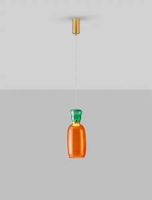 LED zlato-oranžový designový lustr Pluma
