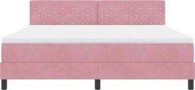 Postel s boxspringem s čelo Růžová 180 x 200 cm samet 3339127