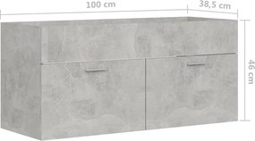vidaXL Skříňka pod umyvadlo 100 x 38,5 x 46 cm dřevotříska [804678] Barva: bílá s vysokým leskem