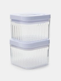 Sinsay - Sada vroubkovaných dóz na potraviny s víčky 2pack - clear