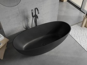 Mexen Bari volně stojící vana z konglomerátu 165 x 75 cm, černá matná - 57221657570