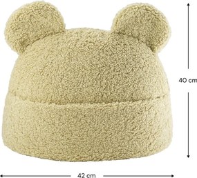 Zelený dětský pohovkový polštář z textilie bouclé Teddy Pouch – Wigiwama