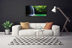 Obraz na plátně Vodopád Příroda Les Jezero 125x50 cm