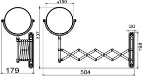 Novaservis - Kosmetické zrcadlo zvětšovací vytahovací chrom, 6968,0